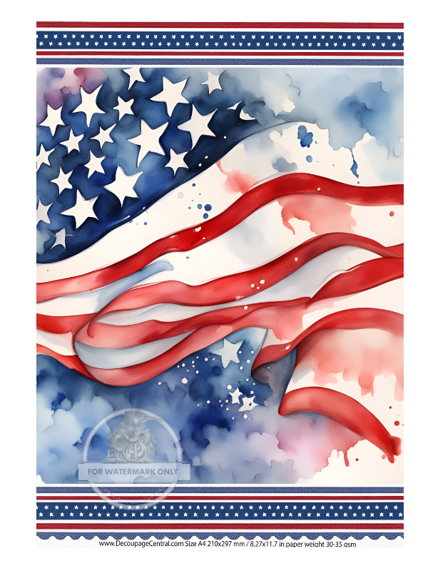 DIGITAL IMAGE: Watercolor Flag Instant Download – Decoupage Central