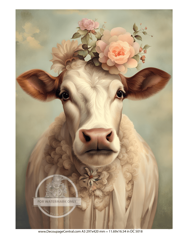 Rice Paper with Cow of all kinds at Decoupage Central