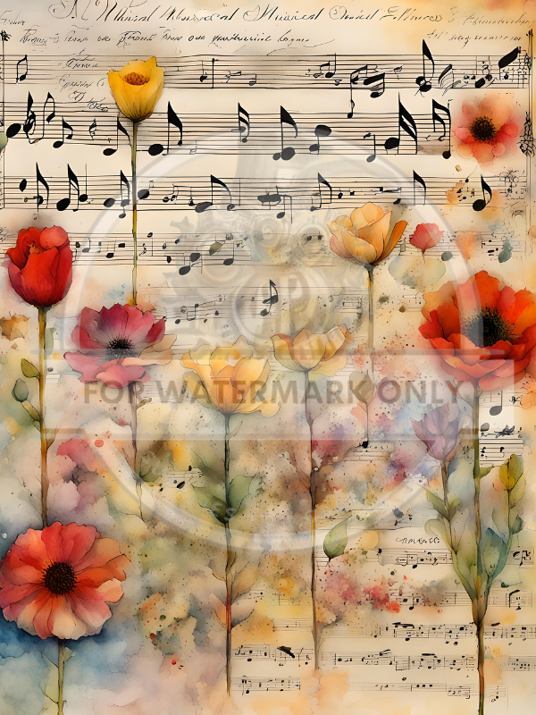 A4 Flower Melody Rice Paper DC601 – Decoupage Central