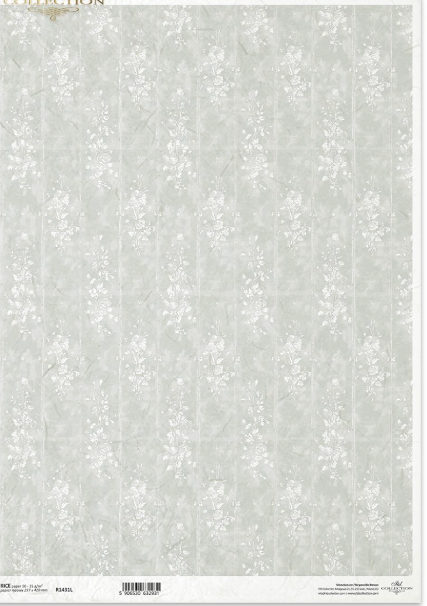 A3 ITD R1431L Misted Meadow Stripe Decoupage Paper – Decoupage Central