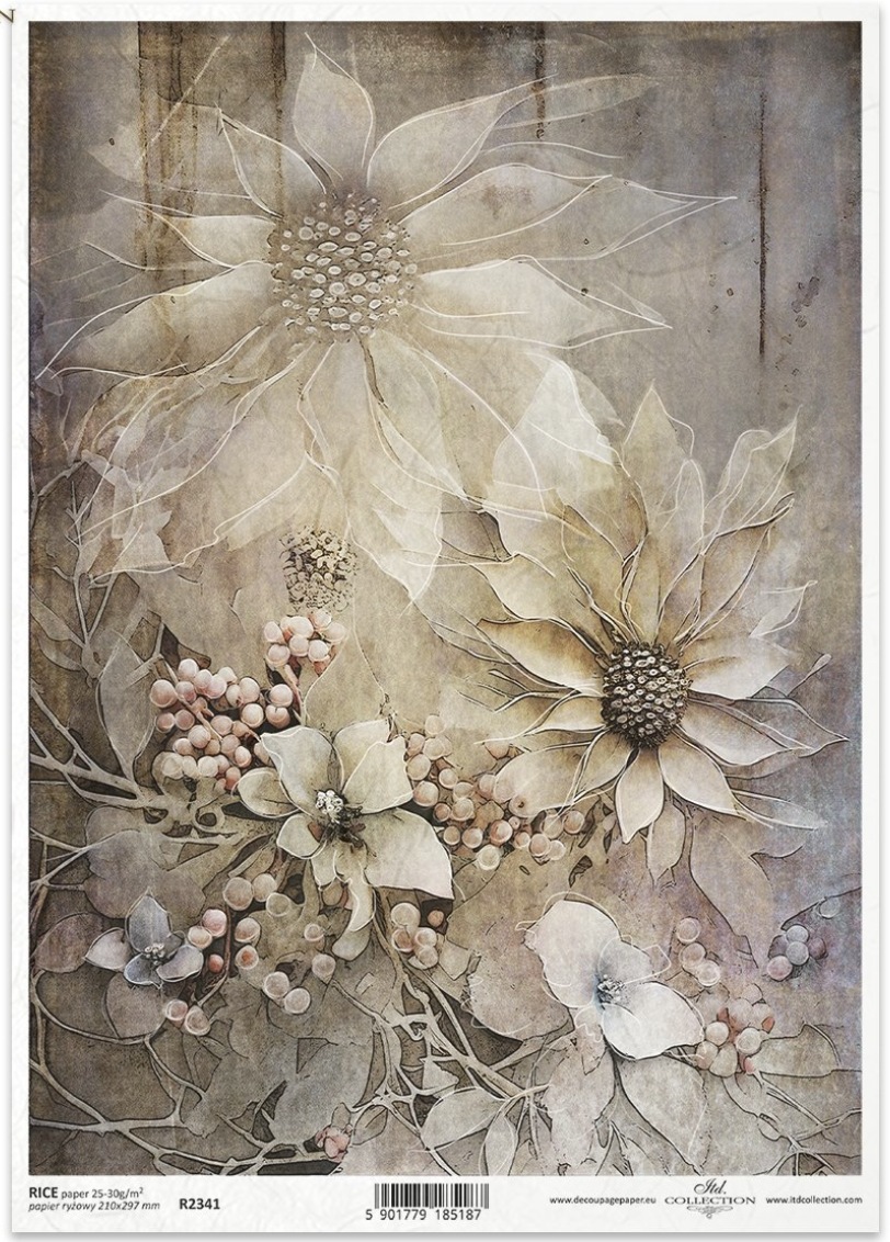 ITD A4 Classic Autumn Sunflower Rice Paper R2341 – Decoupage Central
