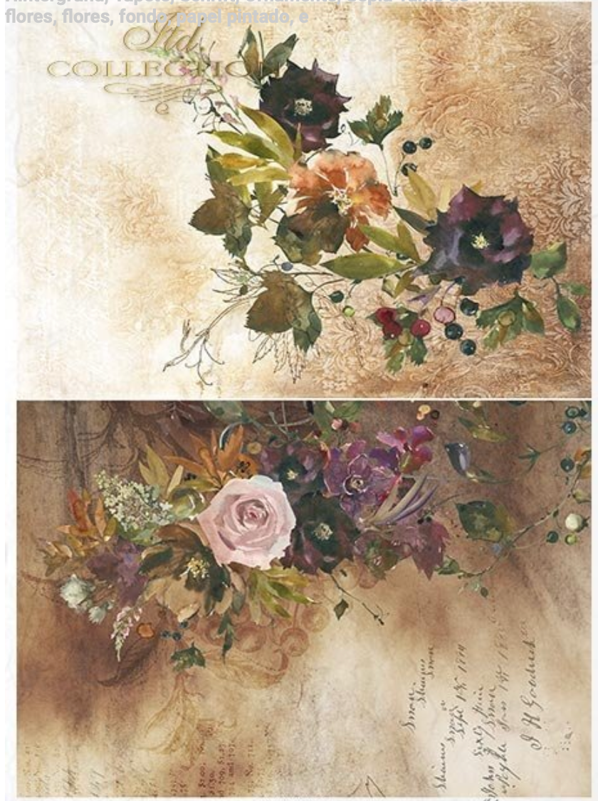 A4 Bouquet Duo Paper R1835 – Decoupage Central