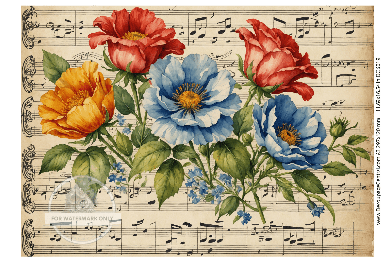A3 Blossom Melody Rice Paper DC5019 – Decoupage Central