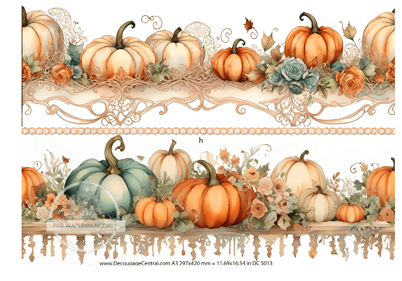 A3 Watercolor Pumpkin Duo Paper DC5013 – Decoupage Central