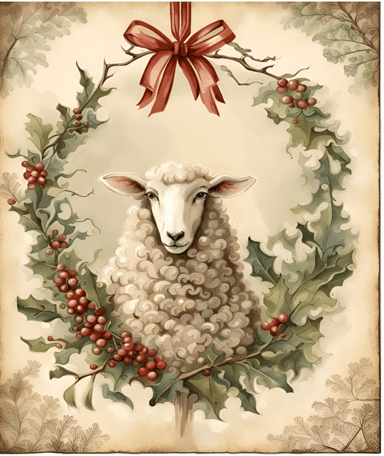 A4 Christmas Sheep Trio Rice Paper DC120 – Decoupage Central
