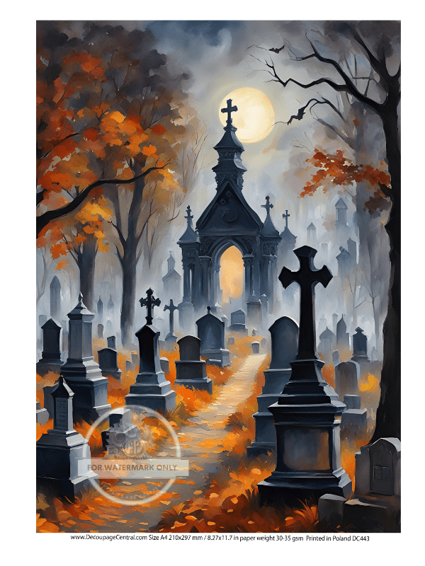 A4 London Cemetery Rice Paper DC443 – Decoupage Central