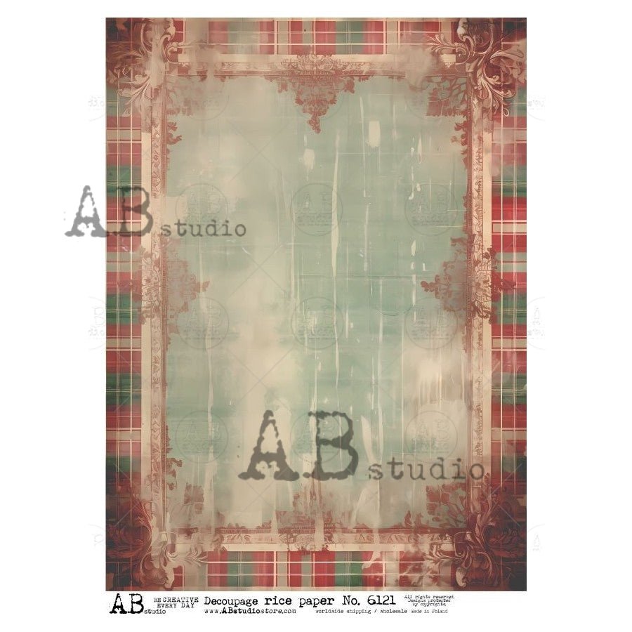 A4 Patina Plaid Rice Paper for Decoupage AB Studios 6121 – Decoupage ...