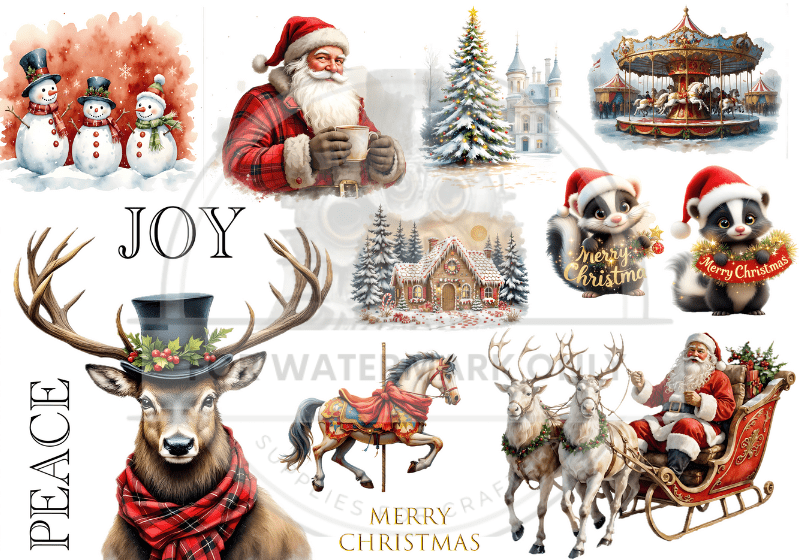 A4 Whimsy & Wonder Christmas Sampler Rice Paper DC822 – Decoupage Central