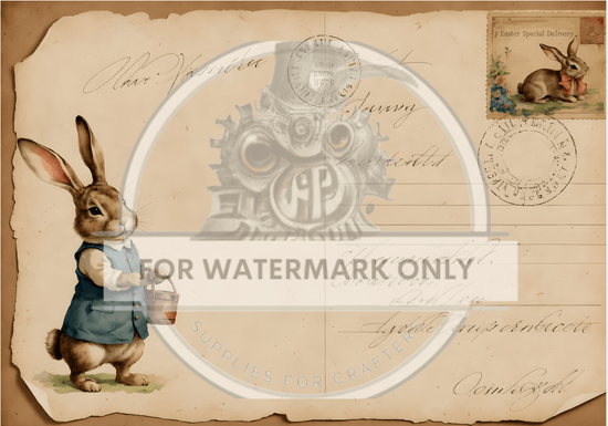 DIGITAL IMAGE: Easter Bunny Special Delivery – Decoupage Central
