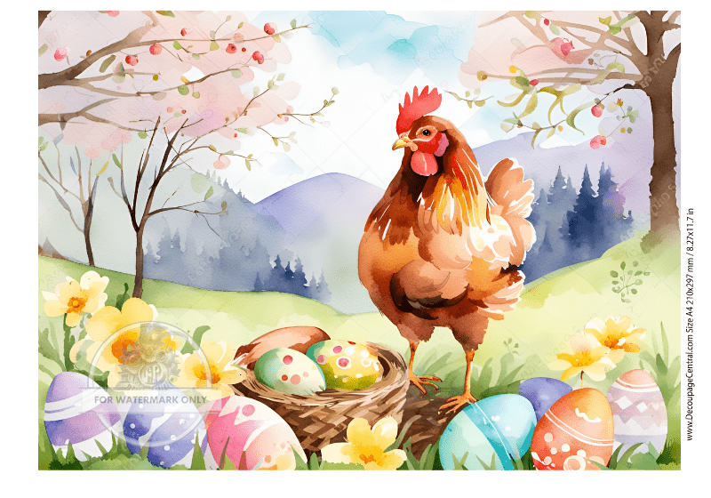 DIGITAL IMAGE: Easter Rooster Instant Download – Decoupage Central