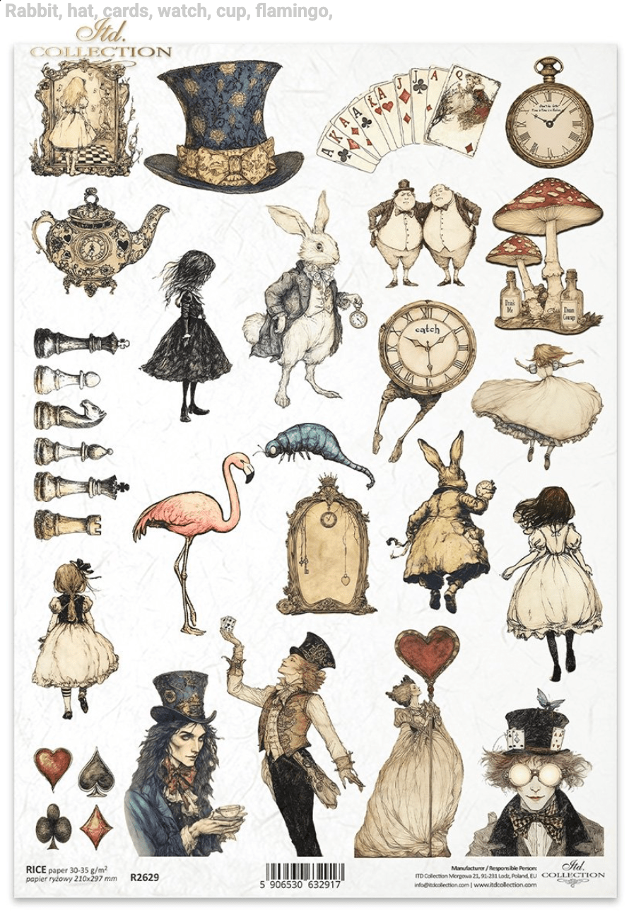 ITD A4 Curious Whimsy Rice Paper R2629 – Decoupage Central
