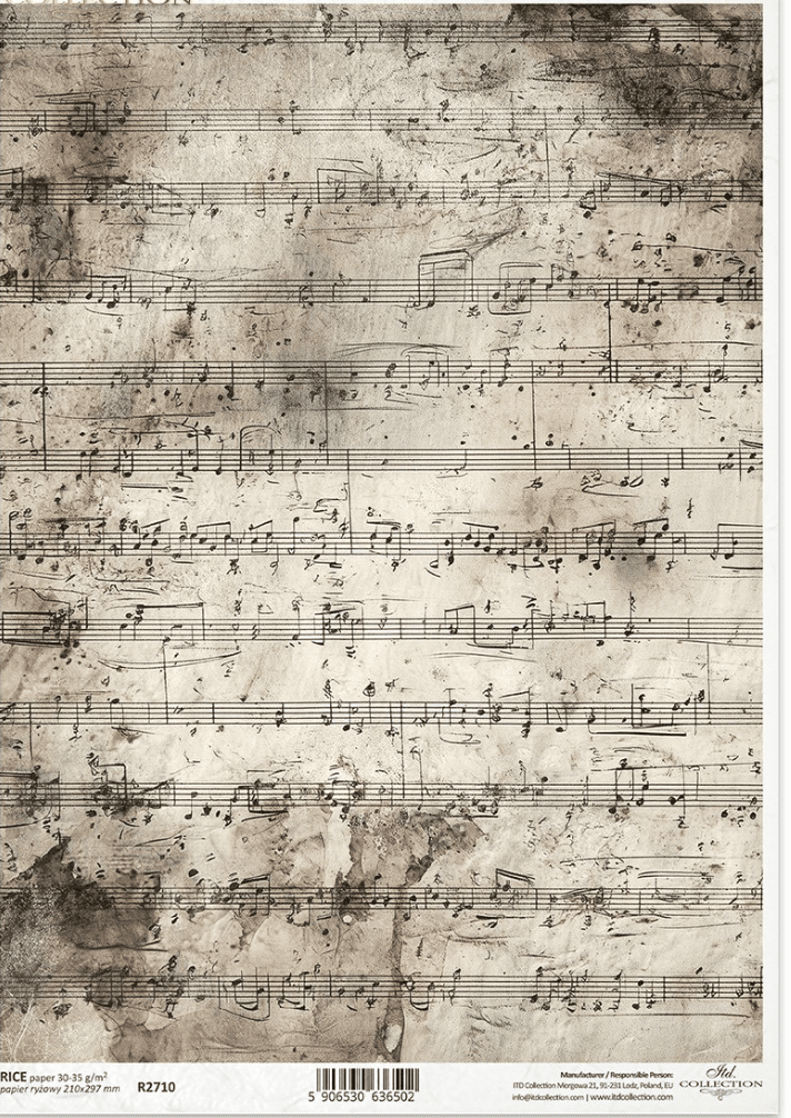 ITD A4 Vintage Music Rice Paper R2710 – Decoupage Central